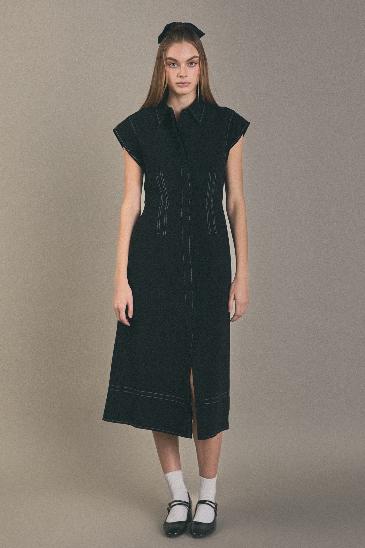 Modern Structure Midi Dress – English Factory