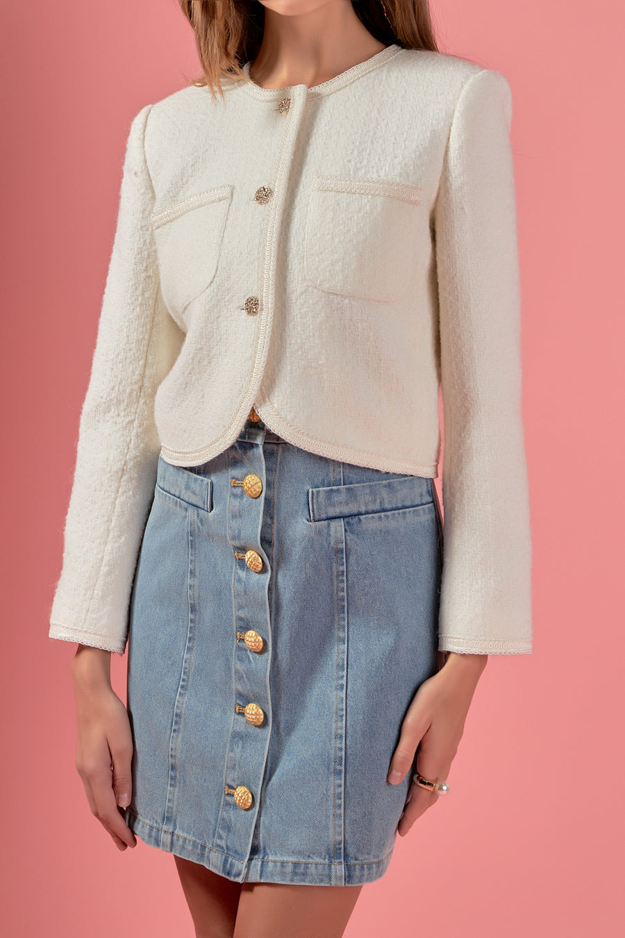 Cropped Tulip Hem Jacket – English Factory