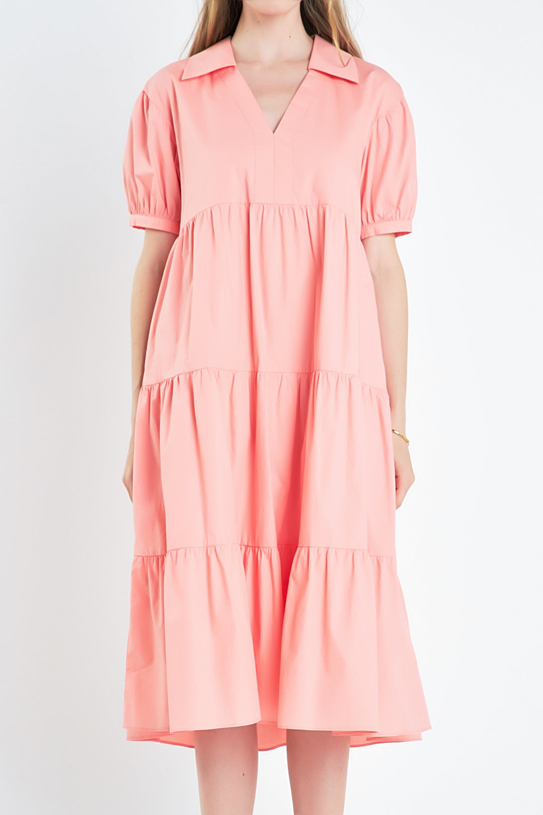 Short Puff Sleeve Midi Dress – English Factory