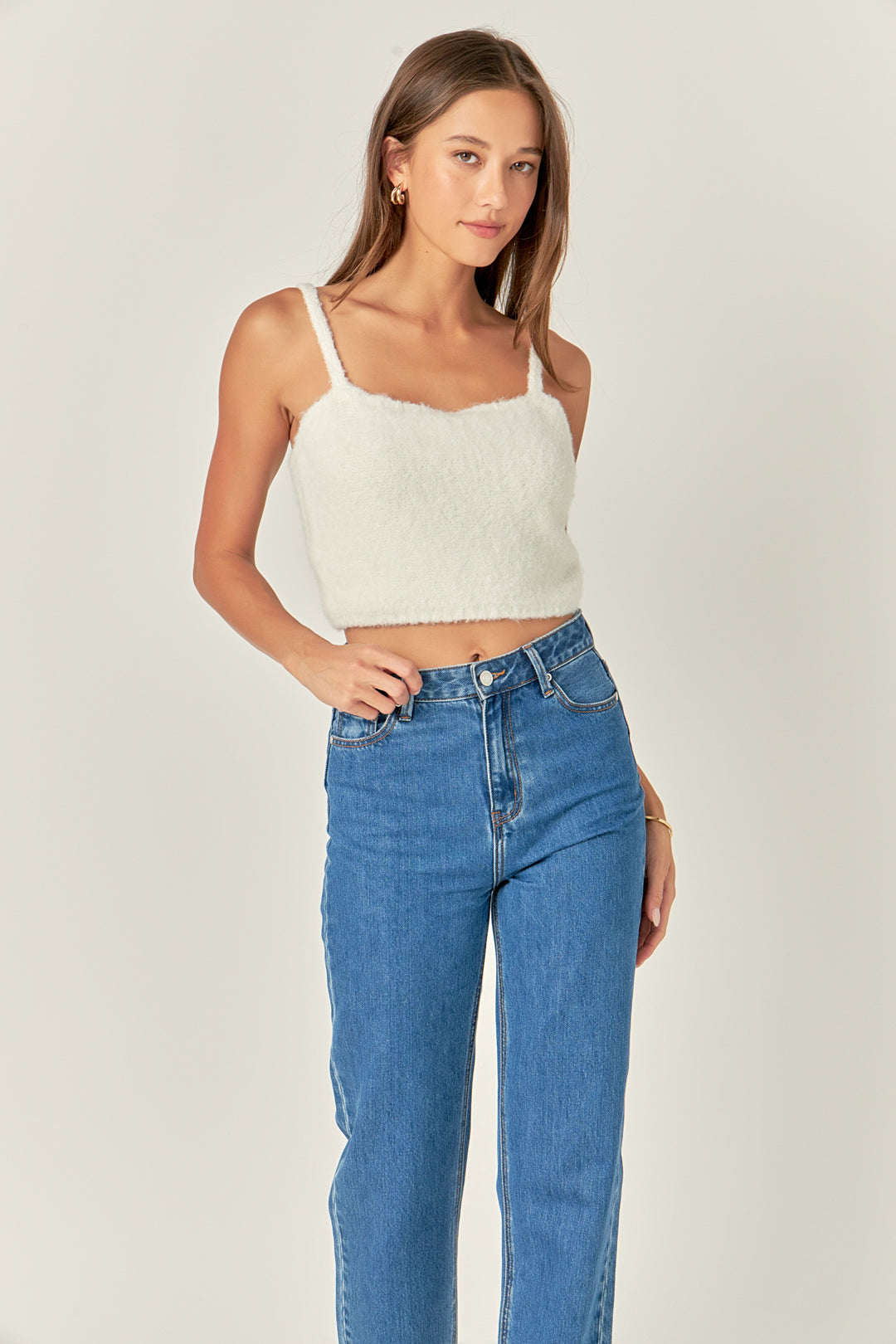 Fuzzy Crop Tank Top – English Factory