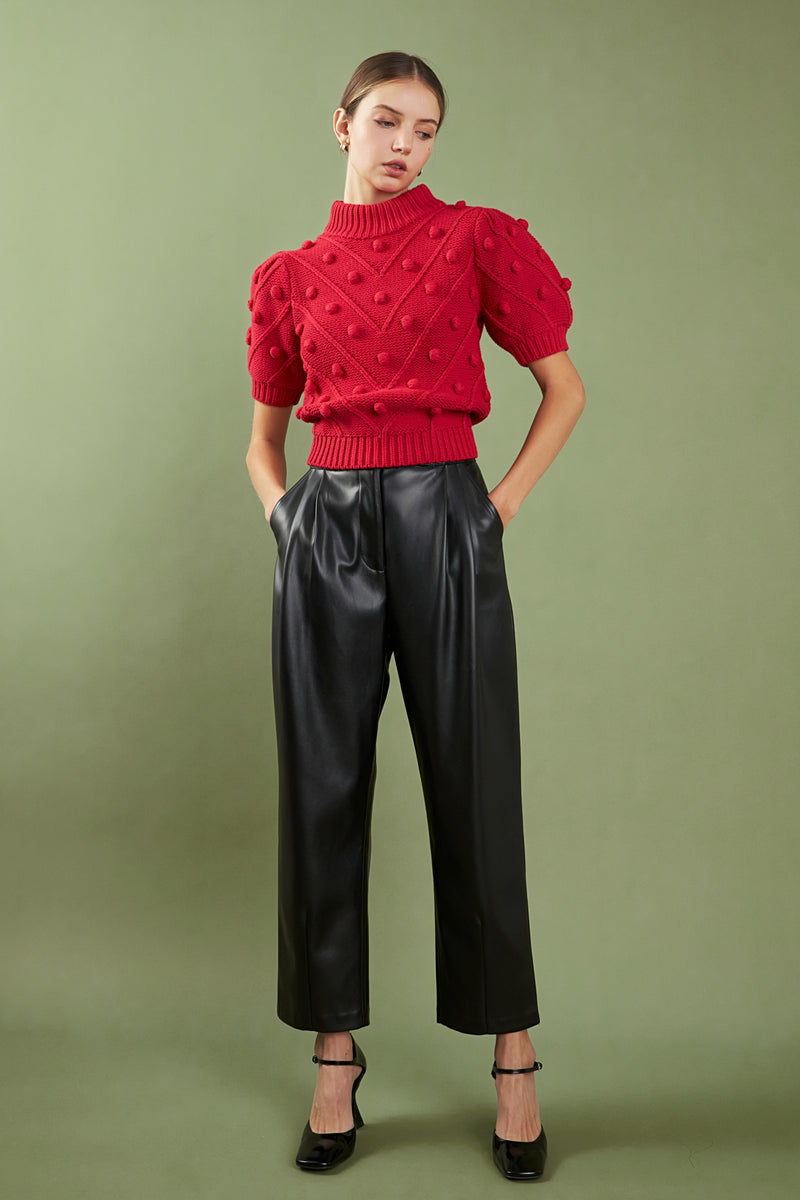 Pom Pom Puff Sleeve Sweater – English Factory