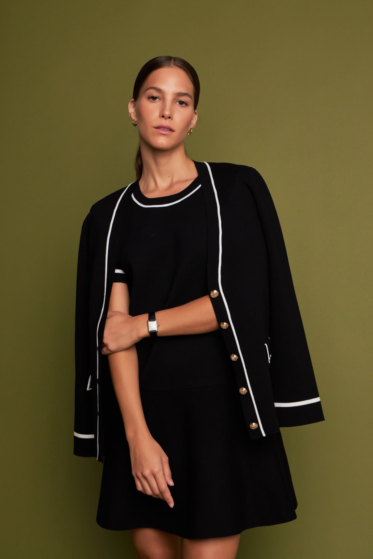 Knit Contrast Cardigan – English Factory