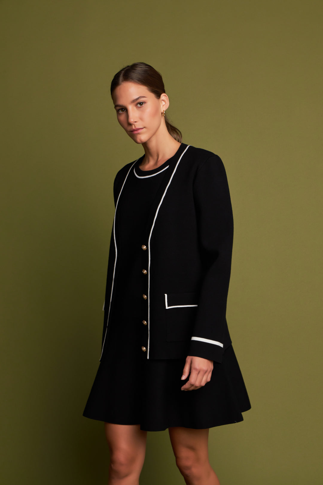 Knit Contrast Cardigan – English Factory