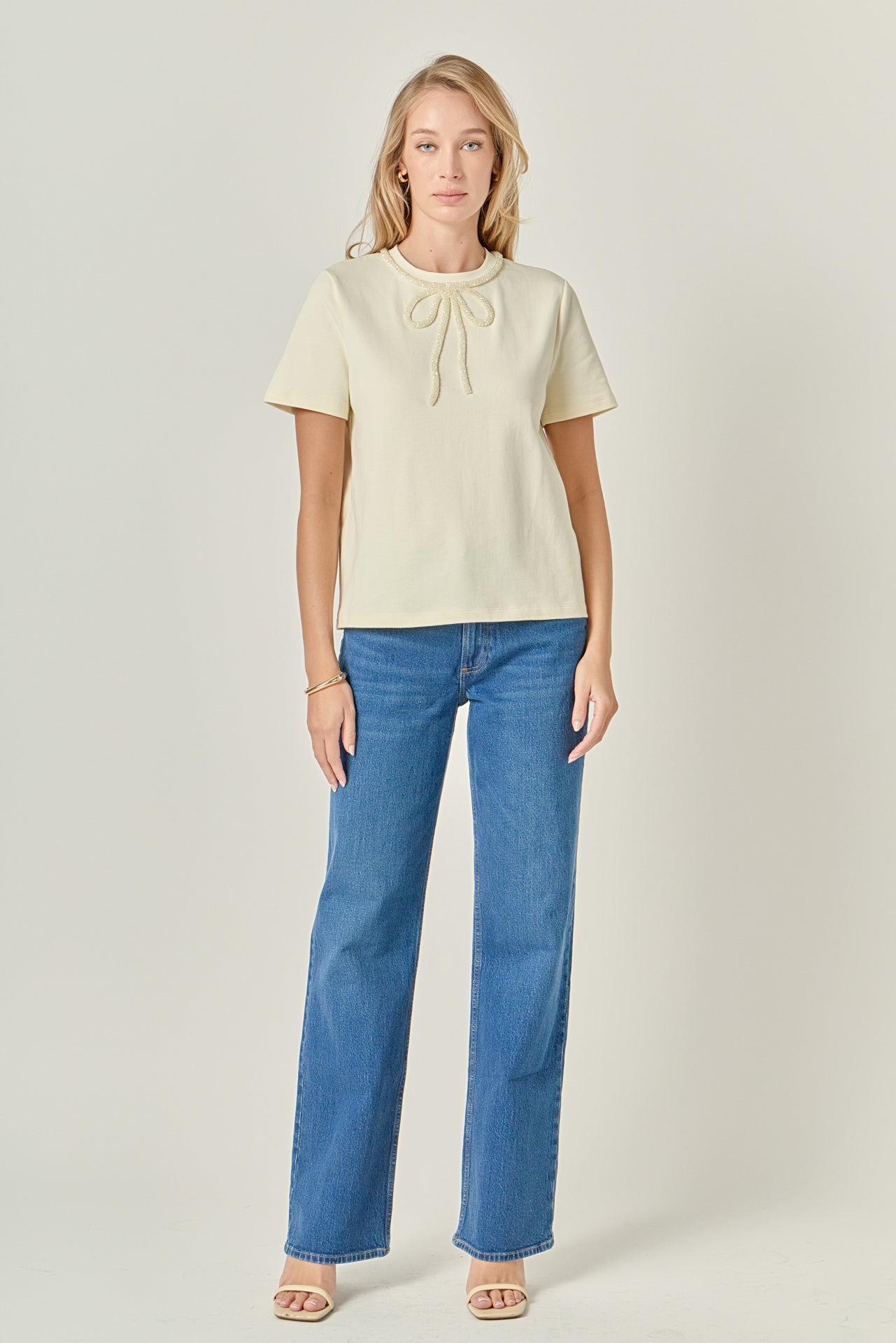 Beaded Bow Tee – English Factory