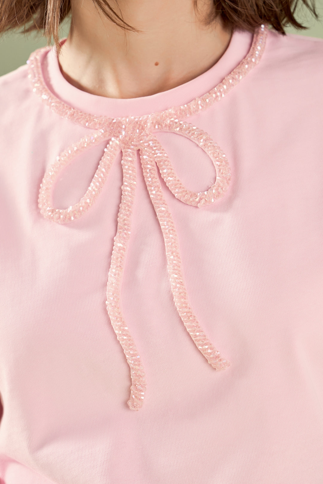 Annabelle Beaded Bow Tee – English Factory
