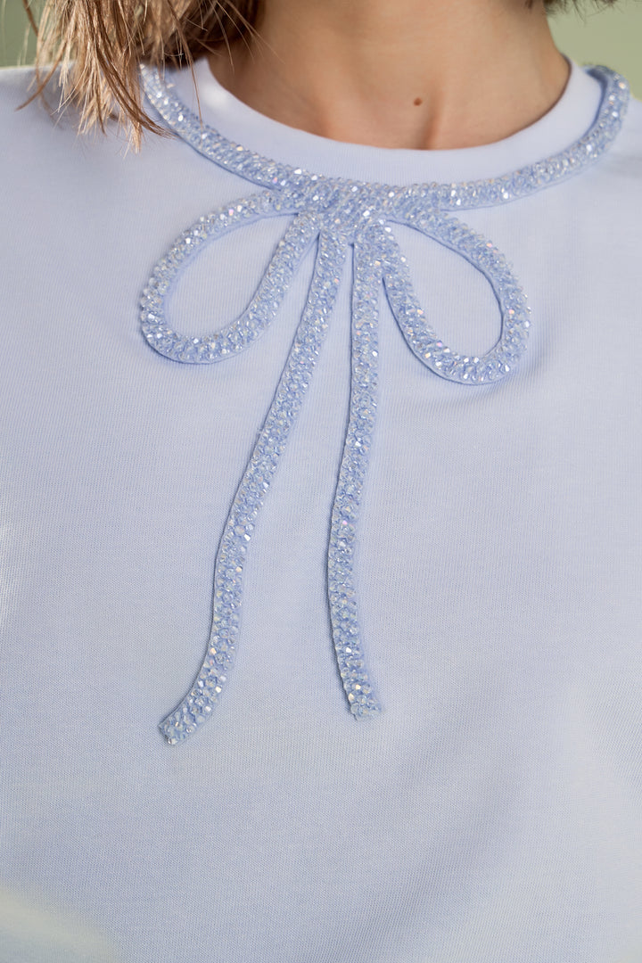 Beaded Bow Tee – English Factory