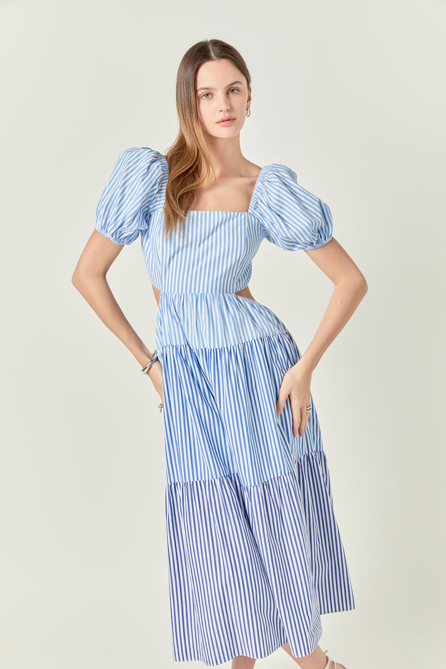 Stripe Color Block Midi Dress – English Factory