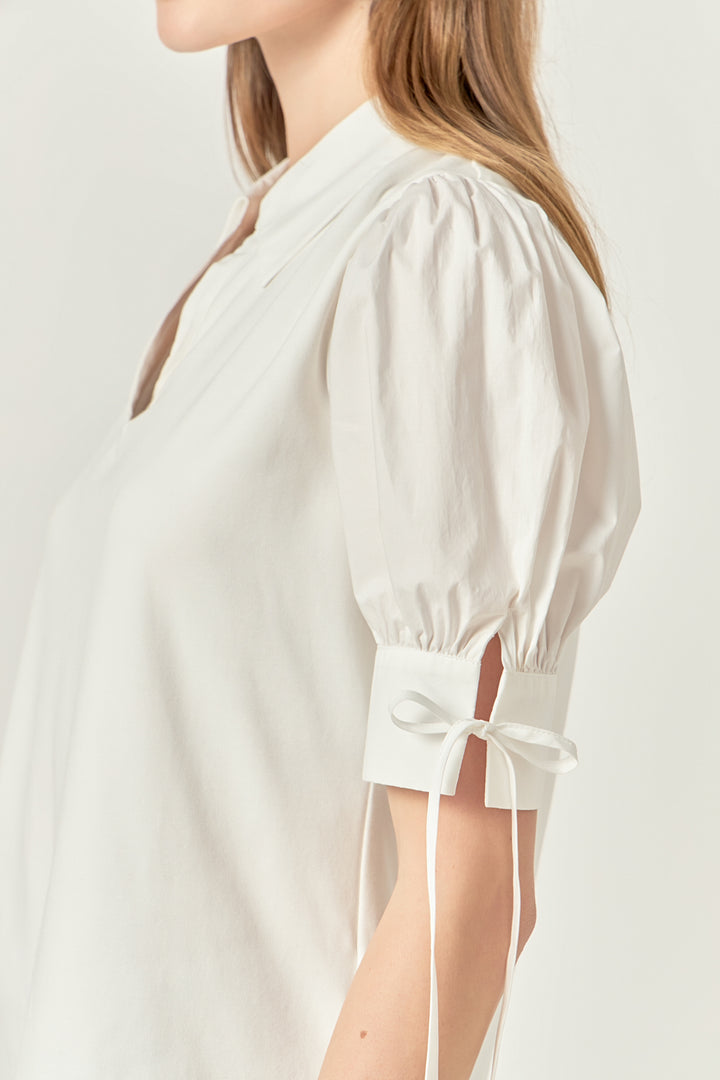 Mix Media Collar Top – English Factory