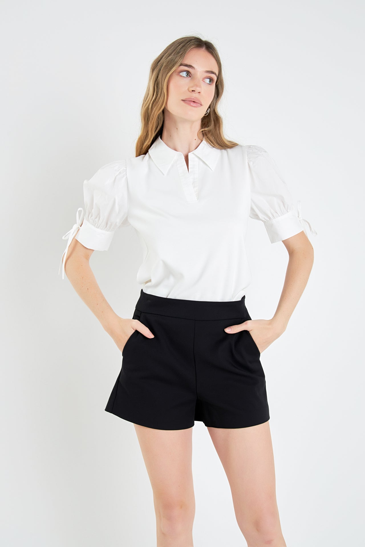 Mix Media Collar Top – English Factory