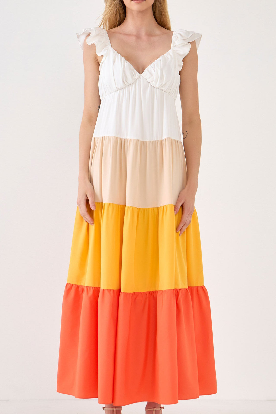 Sunset Colorblock Maxi Dress – English Factory